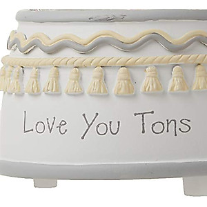 Precious Moments Resin/Glass Love You Tons Elephant Musical Snow Globe, Gray Chevron