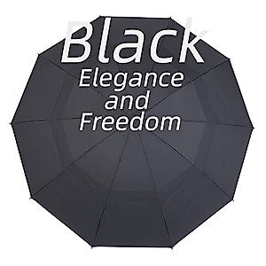 LFLFWY Large Size Reverse Umbrella - Windproof Vented Travel Umbrella Automatic Open and Close, Folding Double Canopy Umbrella with Leather Bag, Best Gift for Men and Women