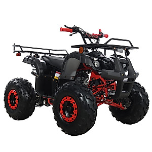 X-PRO 125cc ATV 4 Wheels Quad 125 ATV Quads with LED Lights, Big 19"/18" Tires! (Spider Red, Factory Package)