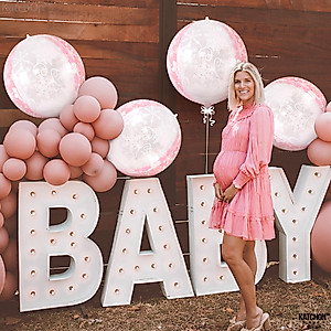 KatchOn, Huge 22 Inch Pink Snowflake Balloons - Pack of 6 | Mylar Snowflake Balloon, Pink Snowflake Decorations | Winter Onederland 1st Birthday Girl Decorations | Baby Shower, Christmas Decorations