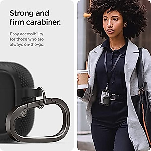 Spigen Classic Fit Designed for Airpods 3rd Generation Case with Keychain, Premium Fabric Airpods 3 Case (2021) - Black