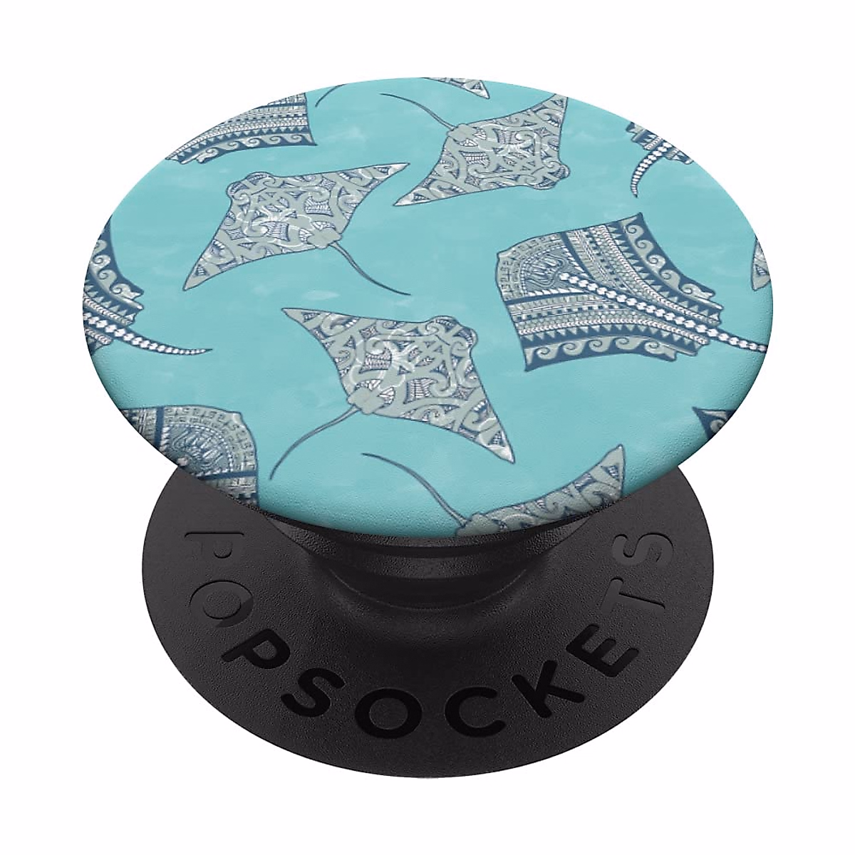 Soft Blue Tribal Stingrays PopSockets Swappable PopGrip