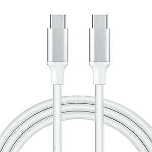 Digipartspower White 5ft 100W USB-C to USB-C Data Sync Power Adapter Charger Cord Cable Compatible with Dell Latitude 12 5290 T17G002 2-in-1 Laptop