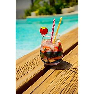 Antoni Barcelona Stemless Wine Glass Set 2 Gold – EXCLUSIVE BOX - Hand Painted Drinkware Essentials Wine Tumbler Glassware Unique Gifts Ideas for Women Men Birthday Wedding Mom Dad Her Him