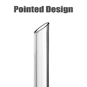 ALINK Reusable Glass Boba Straws, 14mm Extra Wide Clear Straws for Smoothies, Bubble Tea, Pack of 2 with Carrying Case and Cleaning Brush