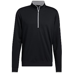 adidas Men's UPF Quarter Zip Pullover, Black, X-Large