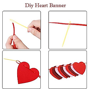 Heart Garland Banner DIY Decorations for Valentines Anniversary Wedding Birthday Party Decor Supplies 4 set