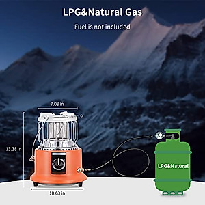 Mountman Propane Heater, 2-in-1 Camping Portable LP Gas Stove with 5FT Propane Hose, Pressure Reducing Valve, Outdoor Patio Heaters for Camping, Black