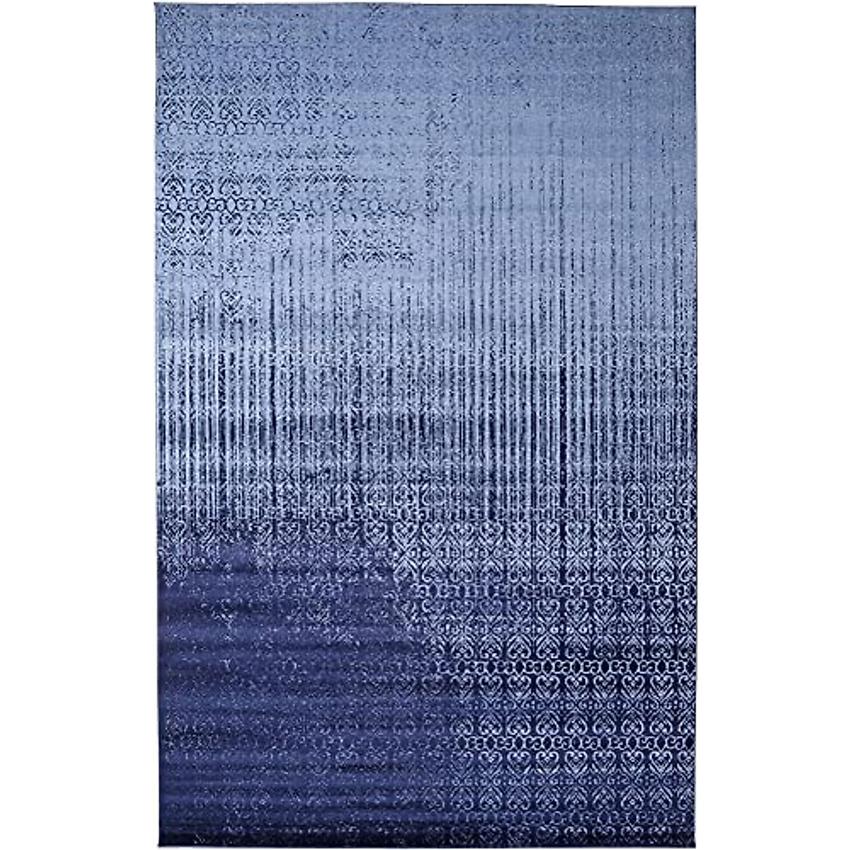 Unique Loom Del Mar Collection Area Rug - Jennifer (10' 6" x 16' 5" Rectangle, Blue/ Navy Blue)