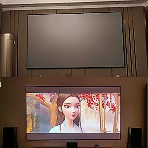 CXDTBH Ambient Light Rejecting Fixed Frame Projection Screen 60"-100" Narrow Border Black Crystal Anti-Light Projector Screen ( Size : 60 inch )