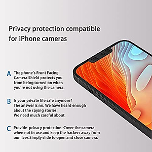 Webcam Cover Slide Compatible for Laptop, Desktop, PC, MacBook Pro, iMac, Mac Mini, iPad Pro Bundled with iPhone 13 Front Camera Cover Protect Privacy and Security But Not Affect Face Recognition