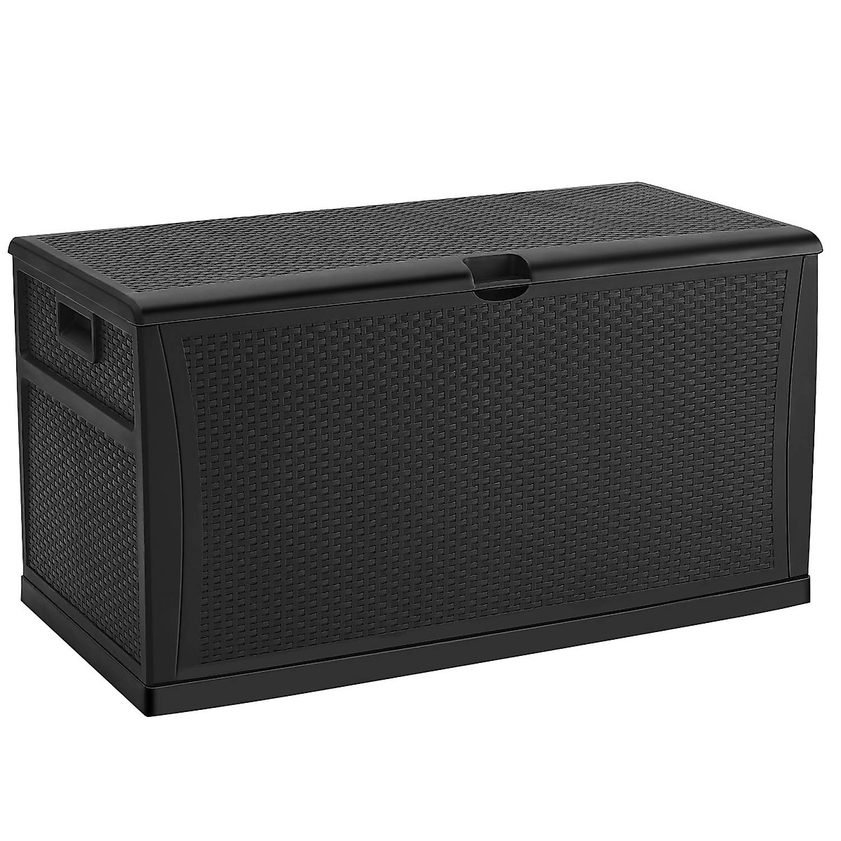 Patio Deck Box, Resin Storage Box for Outdoor Patios, Garden Tools Storage, 120 Gallons (Black)