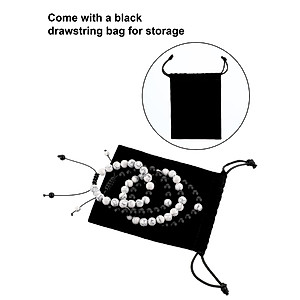 BBTO Howlite Bracelet for Couples Black Matte Agate Bracelet Distance Bracelet Energy Beads Bracelet