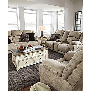 Signature Design by Ashley Bolanburg Farmhouse Lift Top Coffee Table with Drawers, Antique Cream & Brown