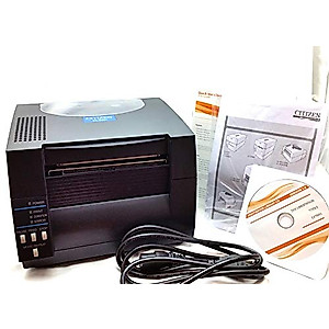 Citizen America CL-S521-GRY CL-S521 Series Direct Thermal Barcode and Label Printer with USB/Serial Connection, Front Exit, 4" Maximum Print Width, 203 DPI Resolution, Gray