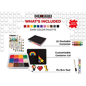 Pix Brix Pixel Art Puzzle Bricks – 6,000 Piece Pixel Art Container, 12 Color Light Palette – Interlocking Building Bricks, Create 2D and 3D Builds Without Water or Glue – Stem Toys, Ages 6 Plus
