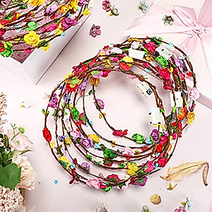 180 Pieces LED Flower Crown Headbands Bulk Multicolor Light up Floral Wreath Crowns Flower Hair Garlands Headdress Crowns for Women Girls Hair Accessories Wedding Holiday Festival Christmas Party