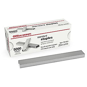 Office Depot Staples, 1/4in. Standard, Half Strip, Box Of 5,000, 10900