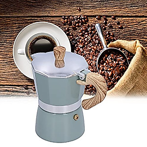 Serlium Coffee Pot,150ML Stovetop Moka Maker Coffee Maker Kettle with Green Red Blue for Gas Stove Ethanol Stove(Blue)