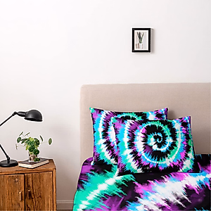 Holiyjog Tie Dye Duvet Cover Set King Size Tie Dye Purple Blue Bed Set Girls Comforter Cover and Pillow Shams for Women Decor Bedroom