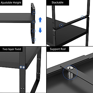 SANNO Expandable Cabinet Shelf Rack,Large Kitchen Cupboard Organizer Stackable Counter Shelf Organizer large Expandable Shelves Cupboard Organizer Rack, Black, 3 pack