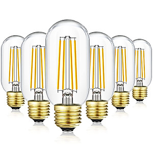 E12 Edison 8W LED Bulb, 100 watt Equivalent Candelabra Dimmable Chandelier Light Bulbs 3000K Soft White Clear 850lm E12 Vintage LED Filament Vintage Candle Bulb with Decorative,4-Pack.