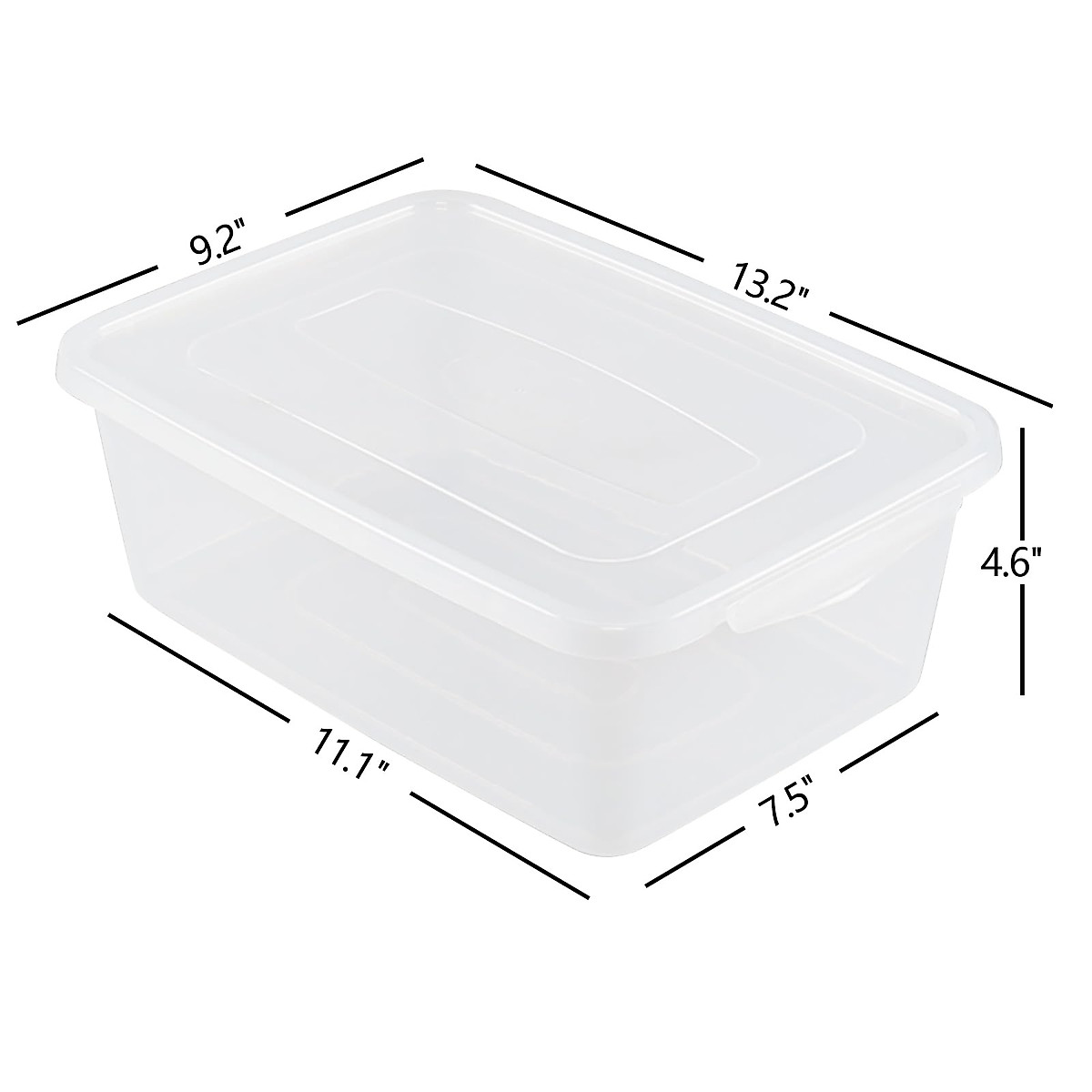Nesmilers 6.5 Quarts Clear Latching Box, Plastic Storage Containers with Lids Set of 4