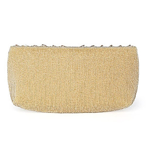 Aheli Clutch Purses Handmade Handbags Gift for Women Wedding Evening Party Bridal Clutch, Champagne Gold Color