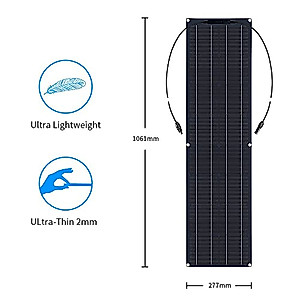 Flexible Solar Panel Kit 100W/220W Monocrystalline Battery Panel Power Generation Panel with Charge Controller for Car RV Boat Camping (Color : 100W)