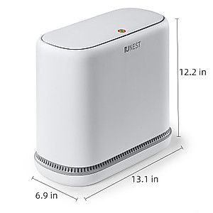 funest Bathroom Trash Can, 3 Gallon Slim Trash Can with Lid, Adsorption Garbage Can with Press-Top Lid, White Narrow Plastic Trash Bin for Bathroom, Office, Bedroom, Living Room