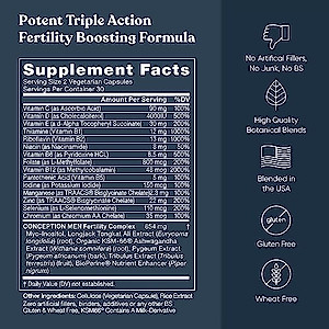 Conception For Him – Fertility Supplements for Men, Male Fertility Booster & Prenatal – Optimal Sperm Count, Motility Strength – Ashwagandha, Folate Folic Acid,Magnesium & Zinc – 60 Veg Soft Capsules