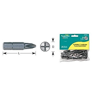 Timberline - 25 Pc # 2x2" Phillips Tips (608-639)