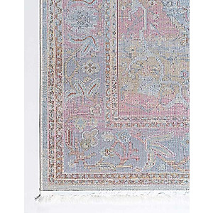 Unique Loom Baracoa Collection Area Rug - Miramar (2' 2" x 6' 1" Runner, Light Blue/ Blue)