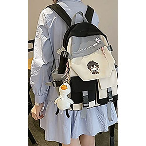 Dalicoter Genshin Impact Backpack Hutao Cosplay Backpack Business Travel Laptop Black Backpack School Bag With Gift