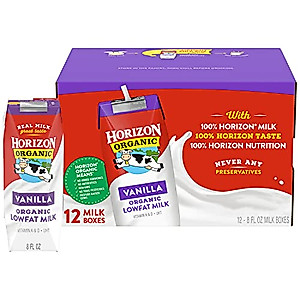 Horizon Organic Shelf-Stable Low Fat milk Boxes, Vanilla, 8 oz., 12 Pack