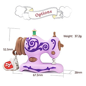 BorlterClamp 32GB USB Flash Drive Cute Cartoon Sewing Machine Model Memory Stick, Gift for Students and Children (Purple)