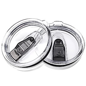 BTSD-home 30 oz Tumbler Lids 2 Pack Fit for Old Style RTIC, YETI Rambler, Ozark Trail and More, Replacement Lid for Coffee Mug Spill Proof Resistant Slide Cover, Black