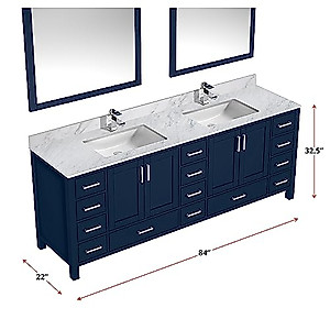 Bell+Modern Big Sur 84 in. W x 22 in. D Navy Blue Double Bath Vanity