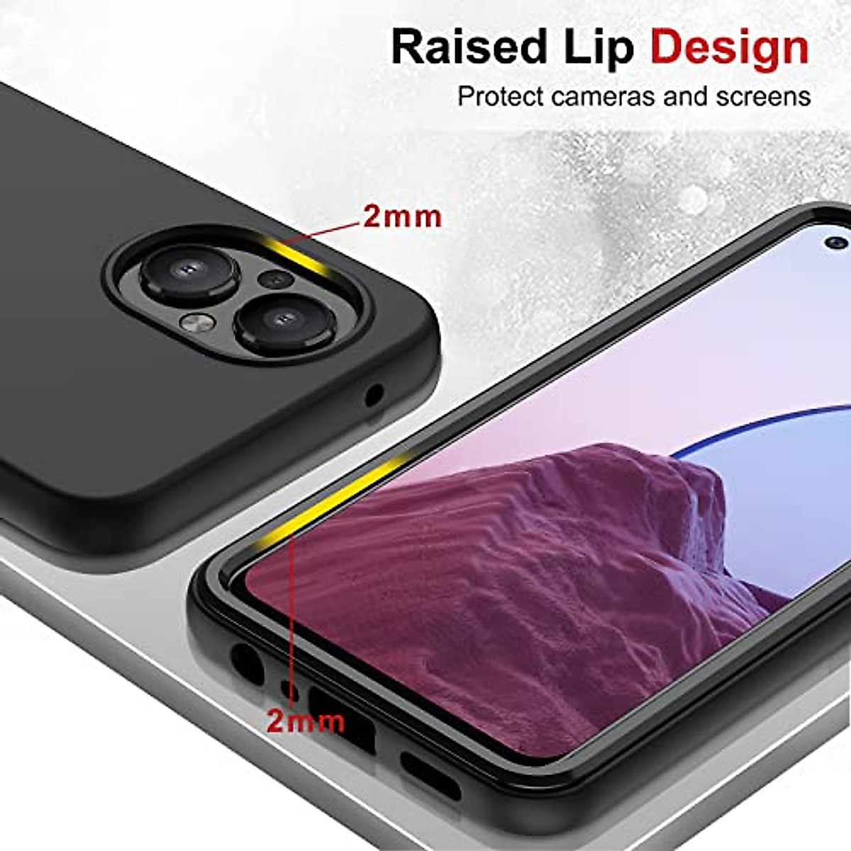 LeYi OnePlus Nord N20 5G Case with 2 Tempered Glass Protectors, 360 Full-Body Shockproof Soft Silicone Cover, Black