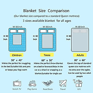 Dinosaur World Blanket Throw, Flannel Fleece Ultra-Soft Fluffy Throw Unisex Light Comfort Blanket for Couch, Sofa Living Room and Camping 60" x 80"