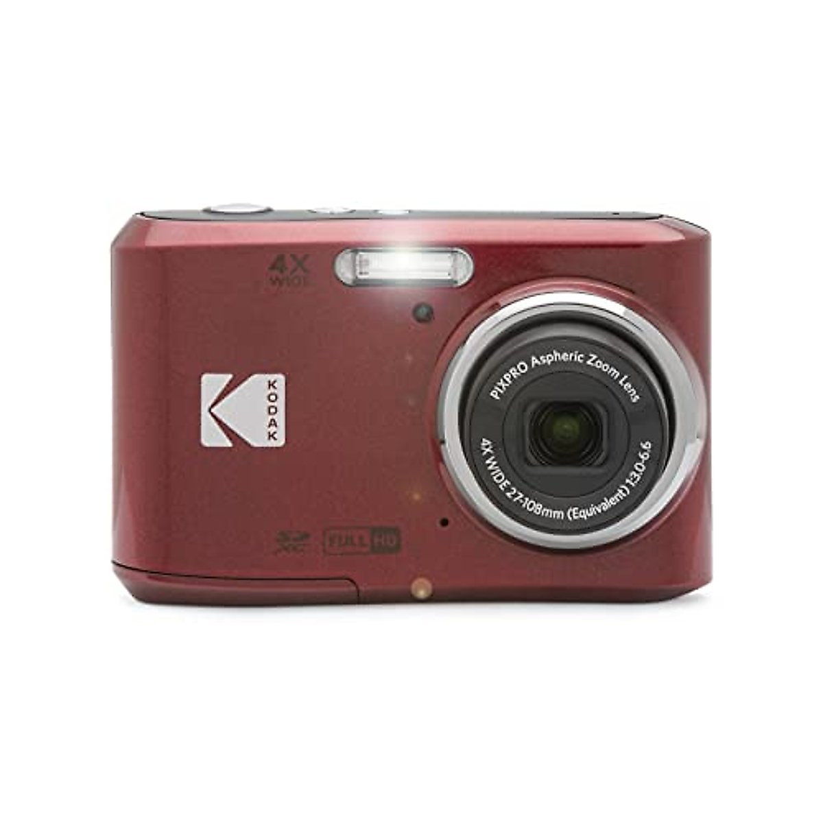Kodak PIXPRO FZ45 Digital Camera + Black Point & Shoot Camera Case + Transcend 64GB SD Memory Card + Tri-fold Memory Card Wallet + Hi-Speed SD USB Card Reader + More! (Red)