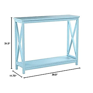 Convenience Concepts Oxford Console Table with Shelf, Sea Foam Blue