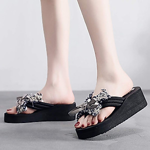 Vielone Flip Flops Black Sandals Athletic Cushion Footbed Waterproof Outdoor Summer Beach Slippers