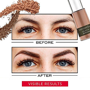 Mirabella Quick Brow Powder, Eyebrow Filler for Beautiful Brows with Skin-Conditioning and Nourishing Shea Butter, Long-Lasting and Buildable Eyebrow Powder Kit with Zero Fallout, Light/Medium