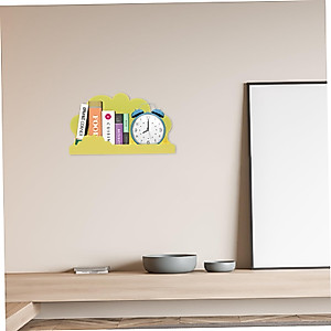 Garneck Magnetic Storage Rack Magnetic Storage Holder Wall Floating Shelf Magnetic Book Rack Fridge Organizer Shelf Bookshelves Wall Mounted Wall Mount Shelf Home Supplies Yellow Plastic