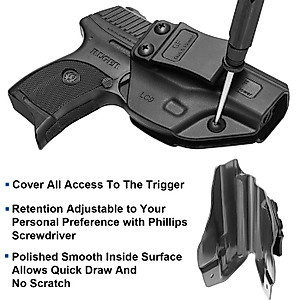 IWB Holster Compatible with LC9 / LC9S / LC380 / EC9S / EC9, Adjustable Cant, Adjustable Retention, Inside Waistband Concealed Carry, Precision Molding Polymer & Handmade Kydex Available