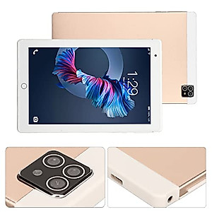 PUSOKEI 8in Android Tablet, Octa Core CPU 4GB RAM 64GB ROM(128GB Expandable Storage), HD IPS Touch Screen, 8MP Dual Camera, Bluetooth, WiFi, Dual SIM Slot, USB C Calling Tablet(Gold)