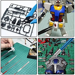 BXQINLENX Professional 15 PCS Gundam Model Tools Kit Modeler Basic Tools Craft Set Hobby Building Tools Kit for Gundam Car Model Building Repairing and Fixing(C)