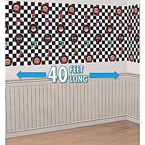 Amscan 50's Theme Checkered Scene Setter Room Roll Party Decorations, 48" x 40', Multicolor