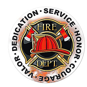 Nichpedr Retro Round Sign Firefighter fire Department Decor Poster No Frame Metal Tin Sign Hanging Plaque Kitchen Poster Cafe Bar Pub Store Man cave Art Novelty Designs 12 X12 in